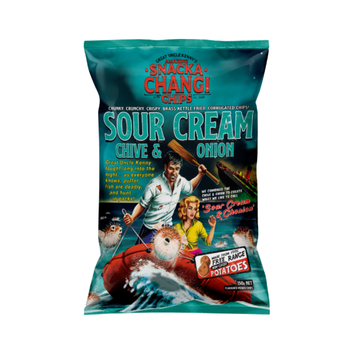 Snacka Changi Chips Kettle Fried Sour Cream Chive Onion Potato Chips ...