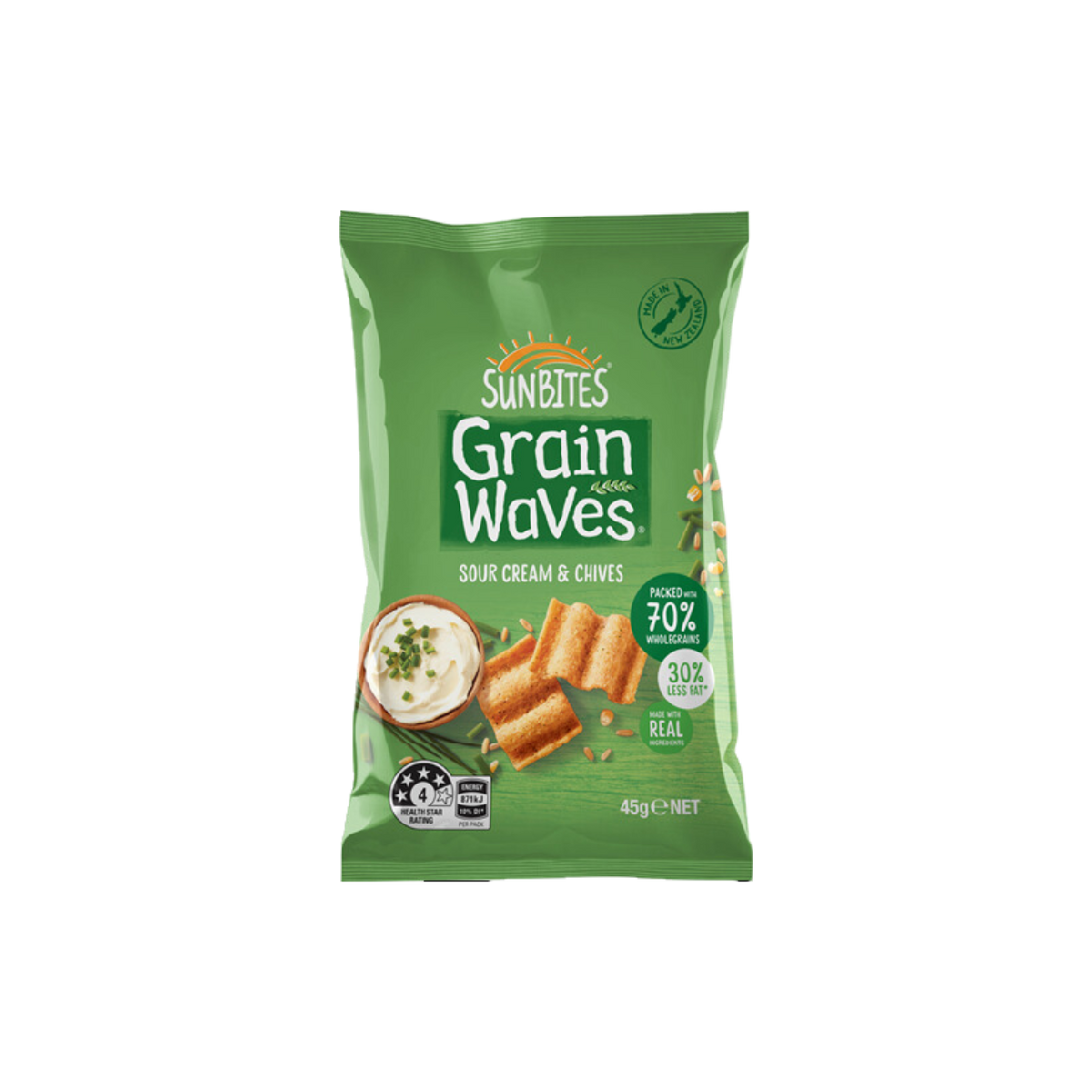 Sunbites Grain Waves Sour Cream & Chives (45g) – Eat The Kiwi